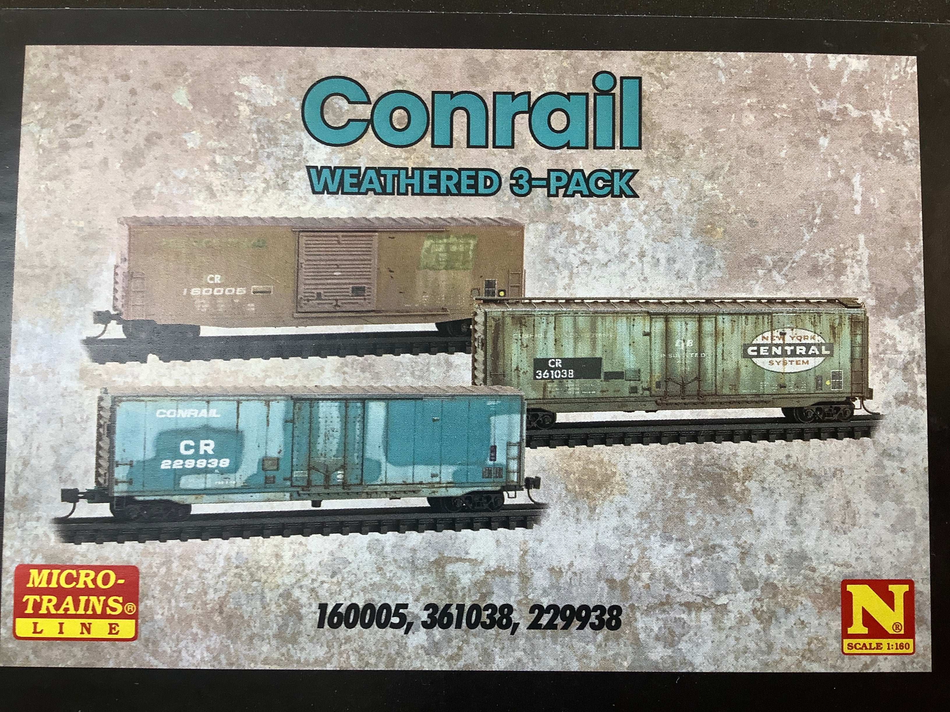 Micro Trains 99305041 Conrail Weathered 3-pack | Model Train Crossing